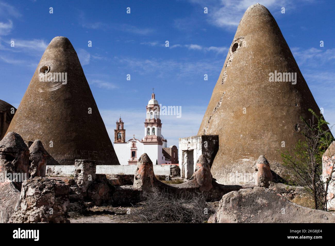 Mexico, San Felipe, Clay ovens that cook agave to make mezcal Stock ...