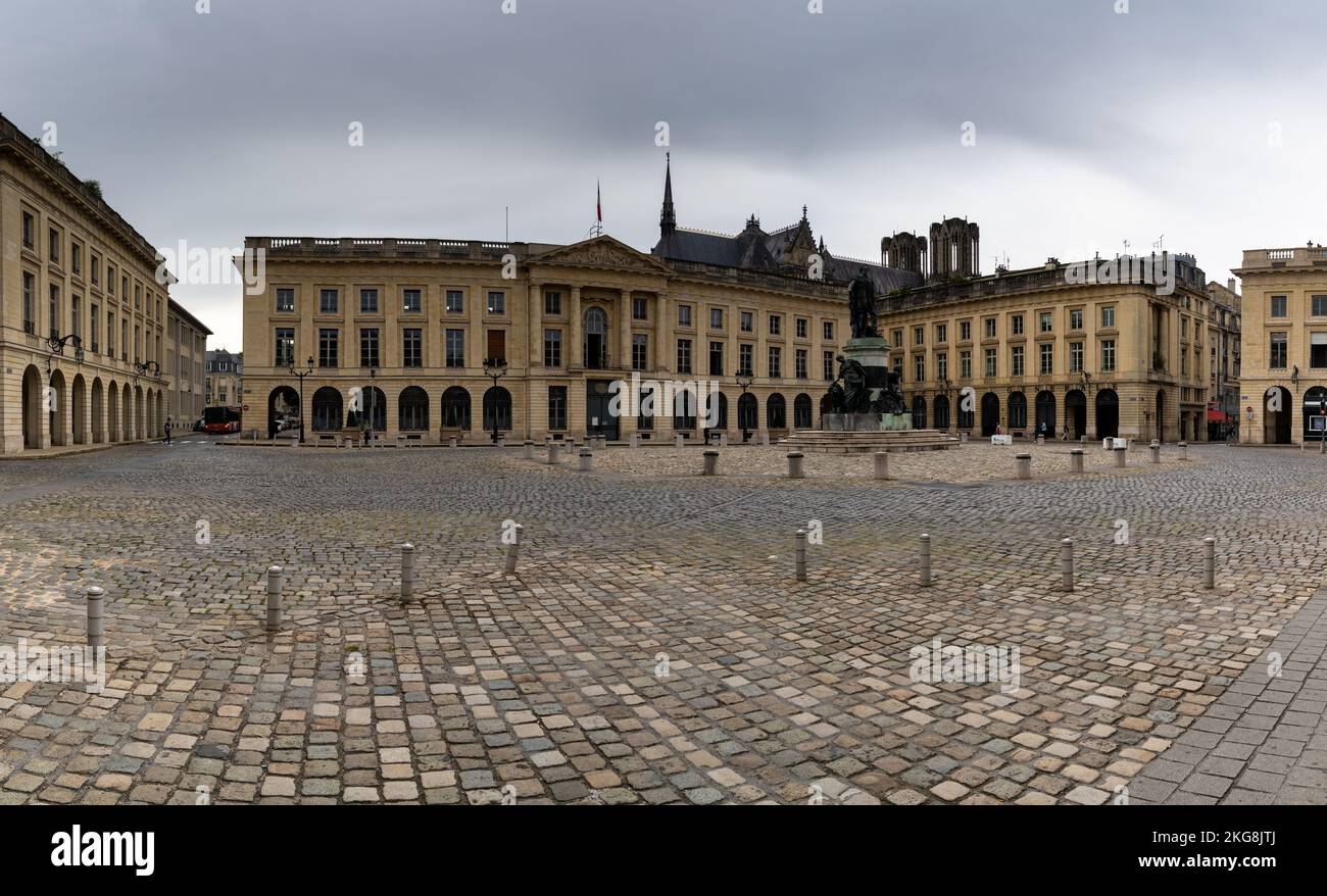 Reims, France- 13 September, 2022: panorama view of the Place Royal ...