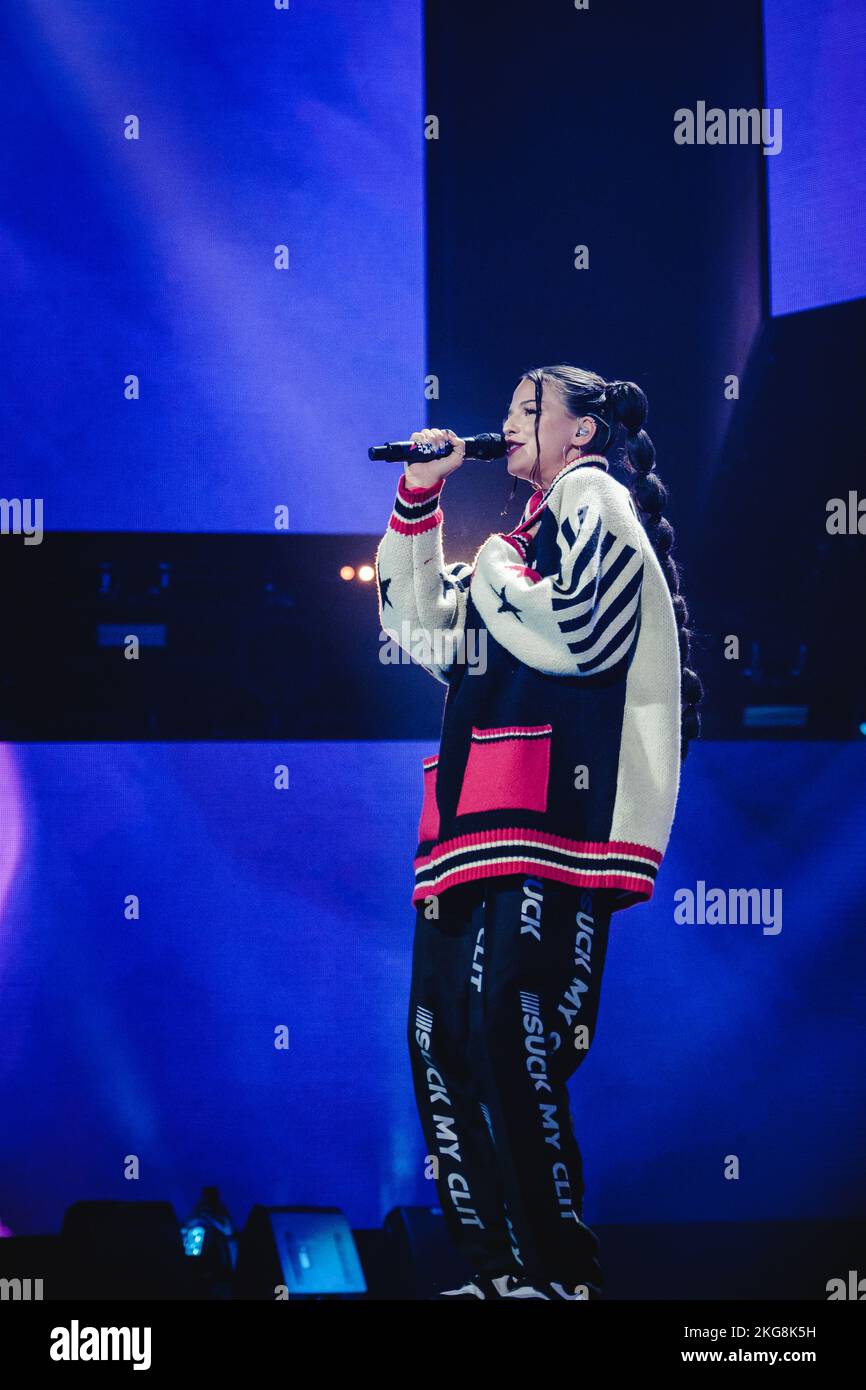 Zurich, Switzerland. 18th, November 2022. The German singer Nina Chuba ...