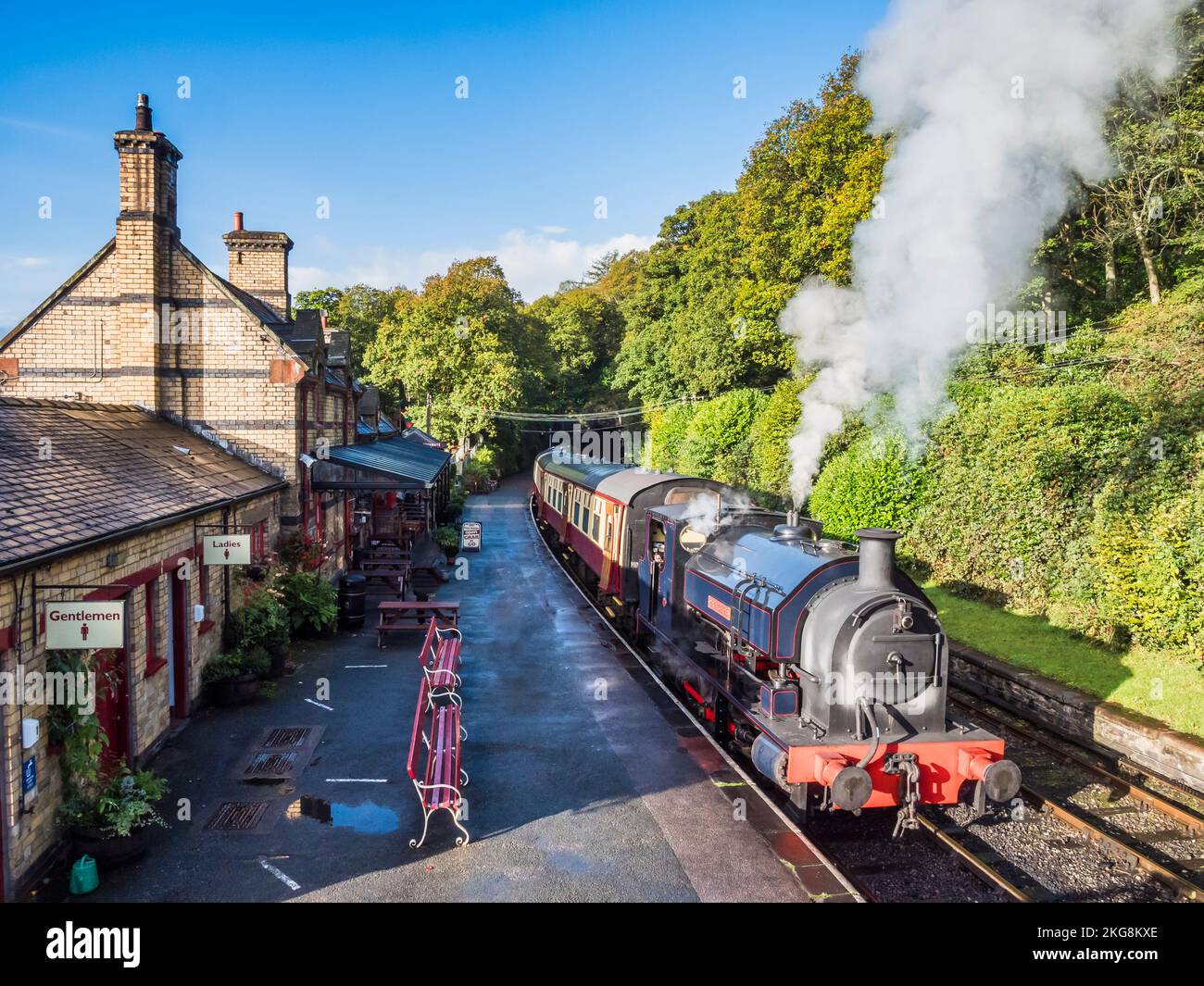 The image is of the Lakeside and Haverthwaite heritage steam train ...