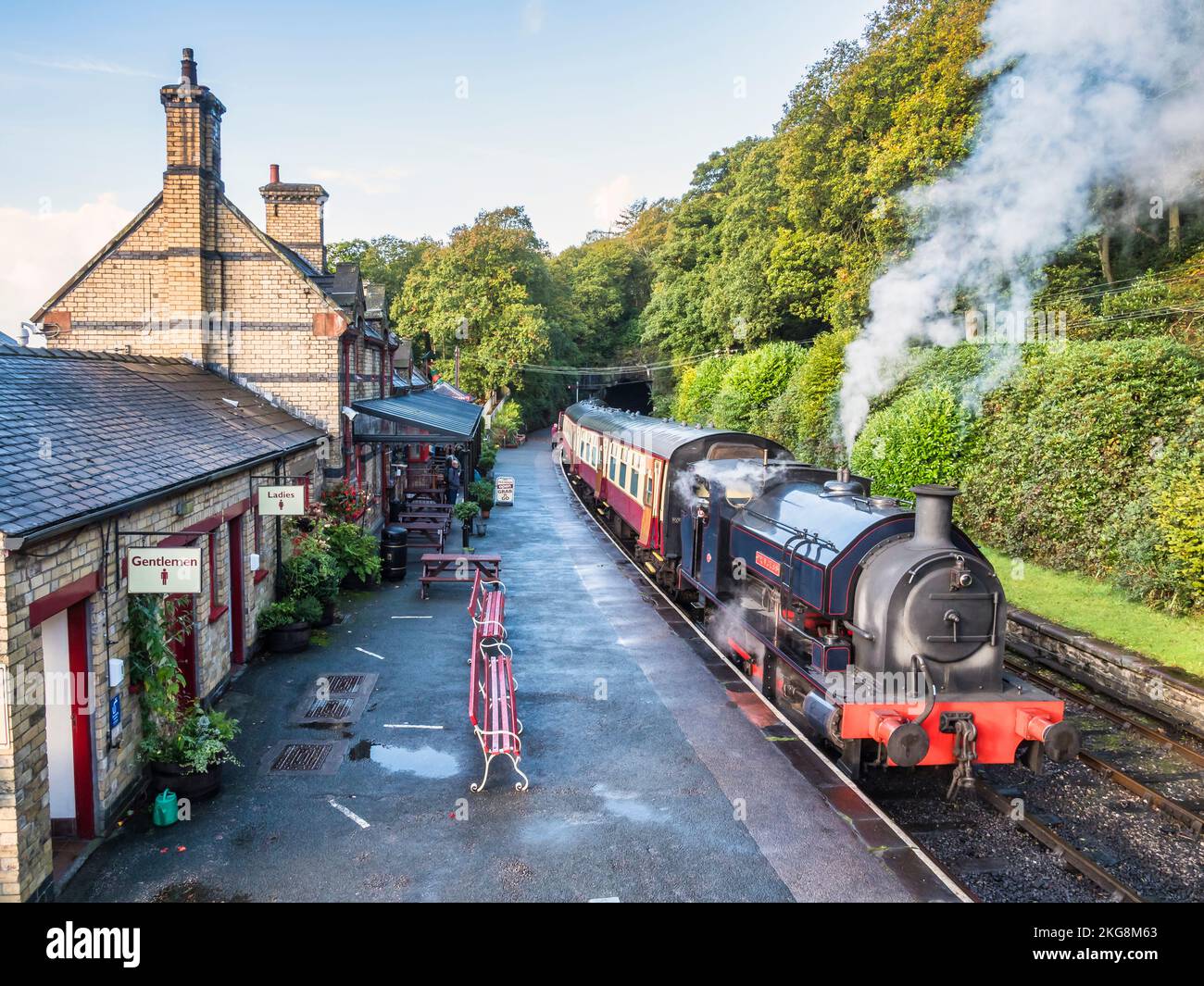The image is of the Lakeside and Haverthwaite heritage steam train ...