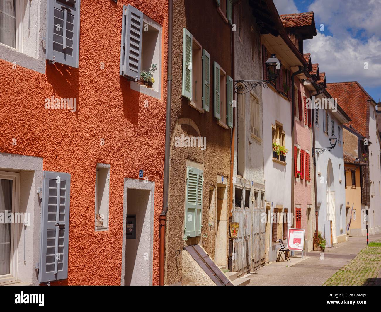 DELEMONT SWITZERLAND, JULY 5, 2022: historical Buildings in the city ...