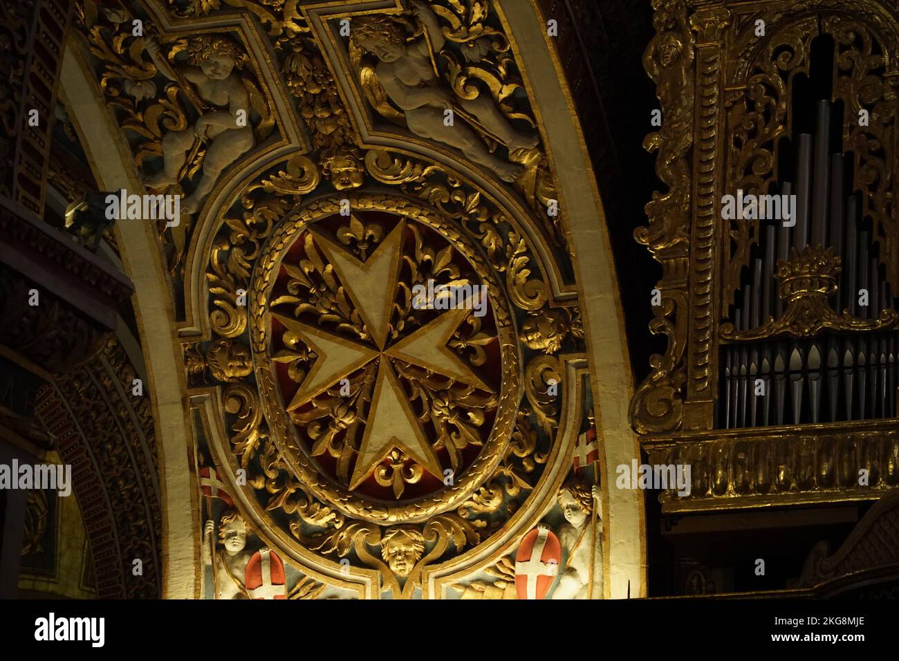 malta church interior la valletta st john cathedral Stock Photo - Alamy