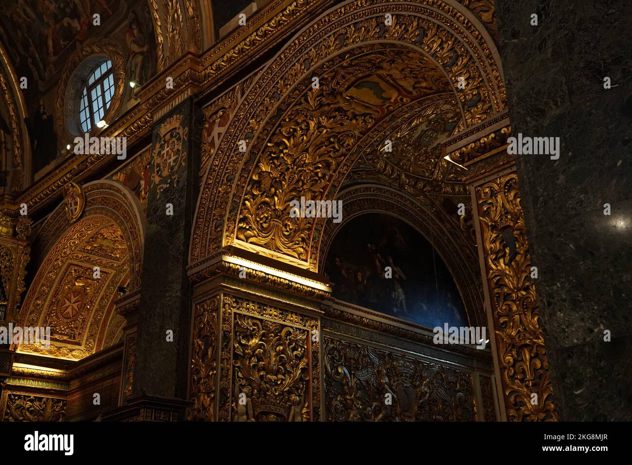 malta church interior la valletta st john cathedral Stock Photo - Alamy
