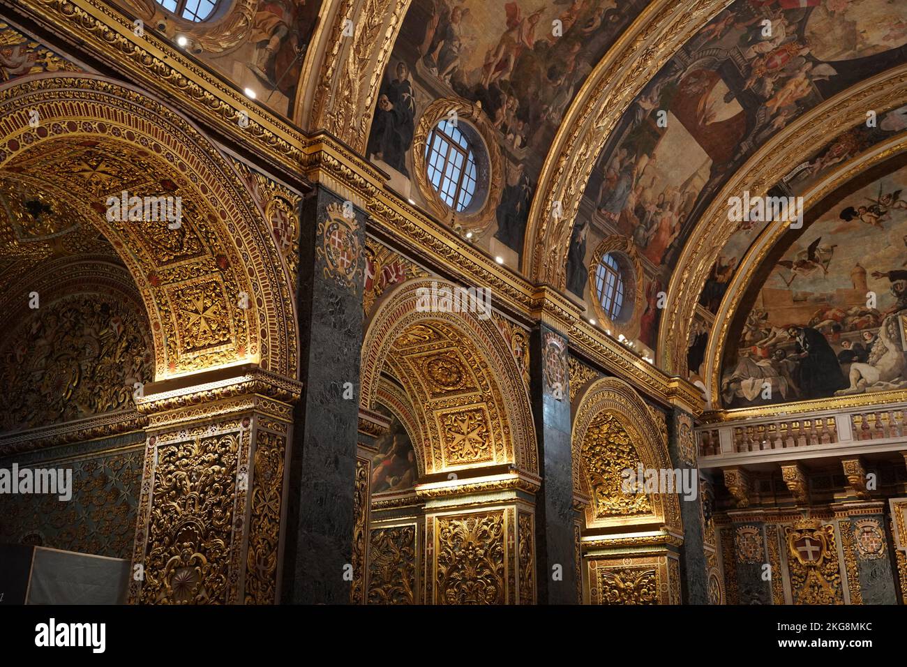 malta church interior la valletta st john cathedral Stock Photo - Alamy