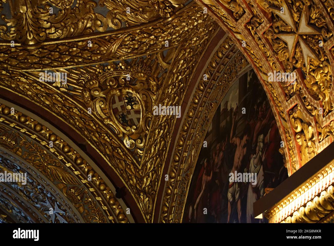 malta church interior la valletta st john cathedral Stock Photo - Alamy