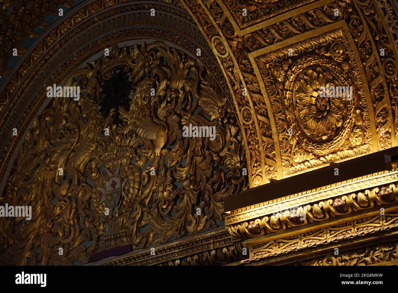 malta church interior la valletta st john cathedral Stock Photo - Alamy