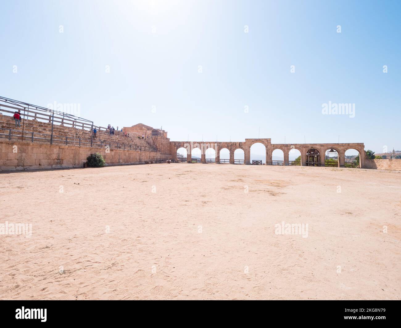 Scenic view of ruins of old city, details of famous historical Roman ...