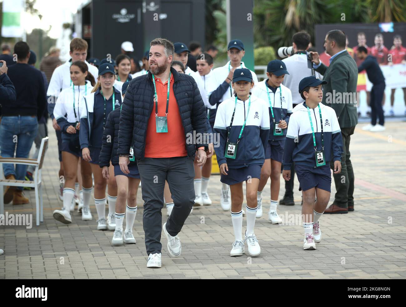 Fans in front of the Jose Maria Martin Carpena Arena hall on the eve of ...