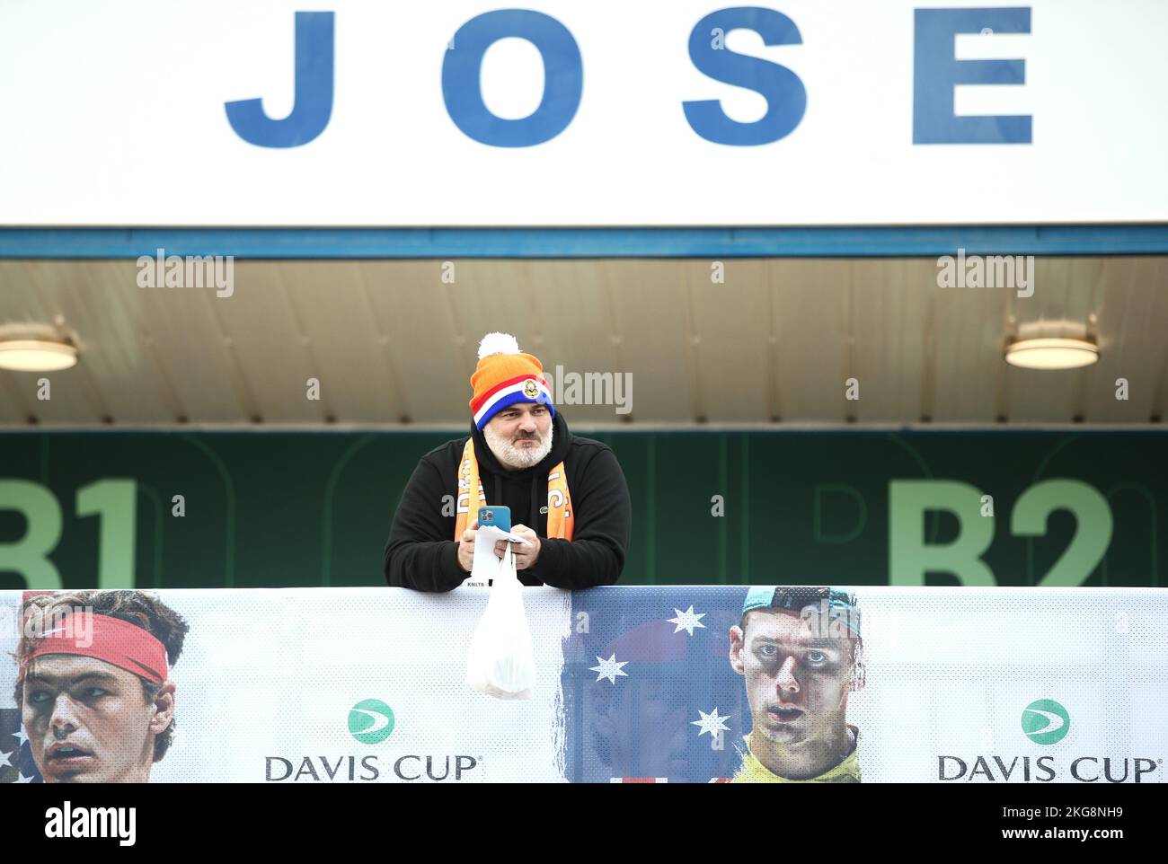 Fans in front of the Jose Maria Martin Carpena Arena hall on the eve of ...