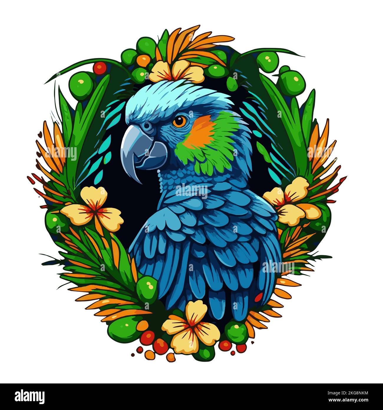 Colorful macaw parrot head visual identity vector illustration ...