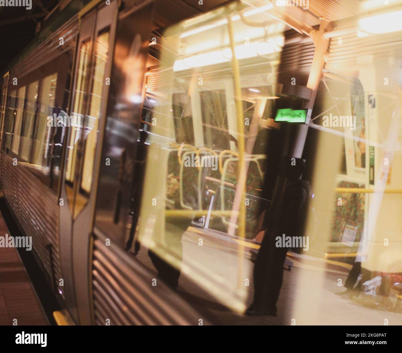 Reflections on a Train Window Stock Photo - Alamy