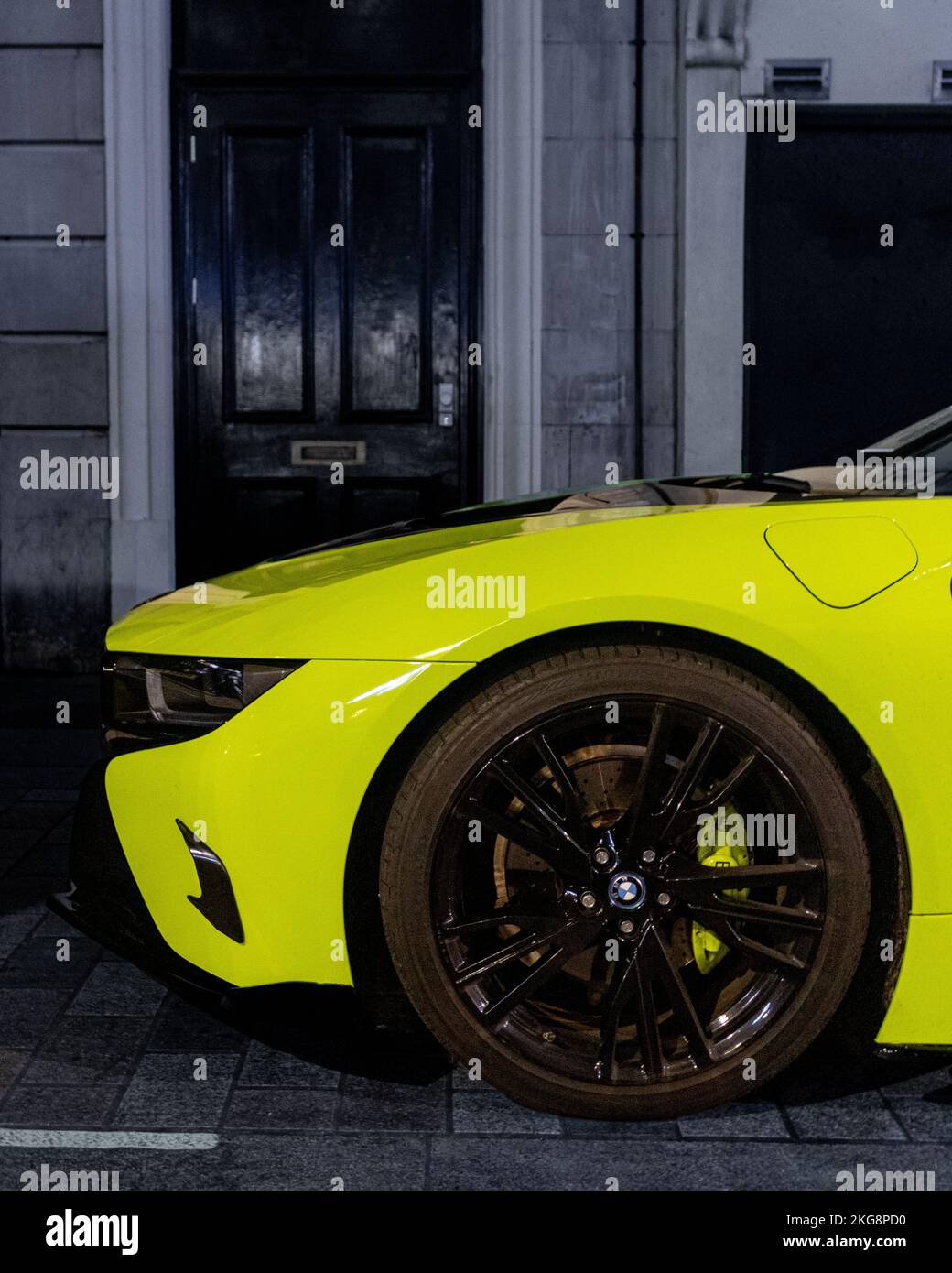 shots of the front and rear quarters of a BMW i8 taken in London Stock ...