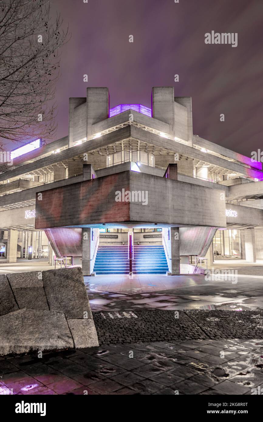 A long exposure shot of the National Theatre's Brutalist Home on London ...