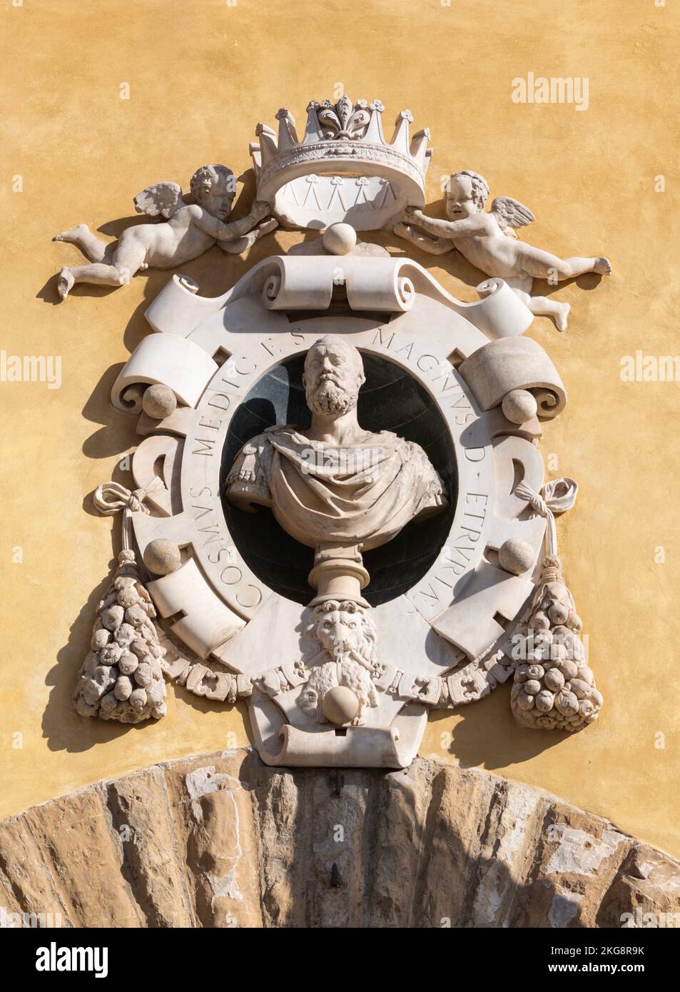 Close up of sculpture at the entrance of the Opera del Duomo Museum ...