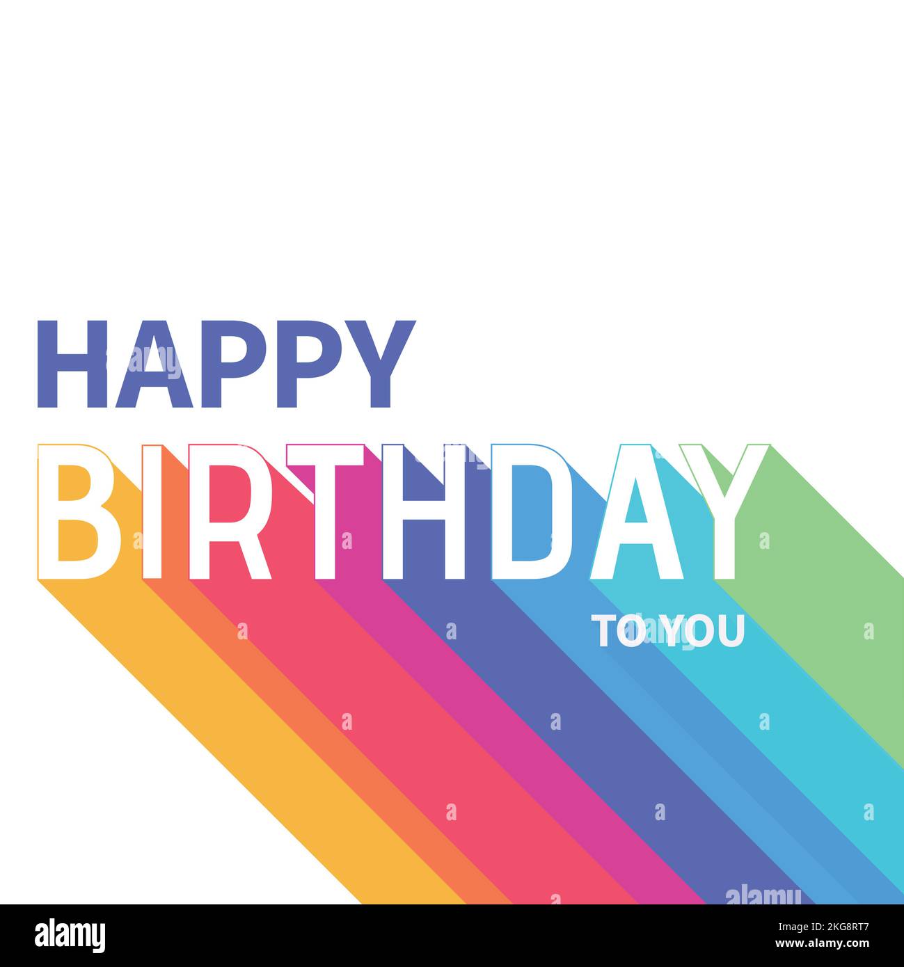 A vector illustration of a Happy birthday with a rainbow colors, on a ...