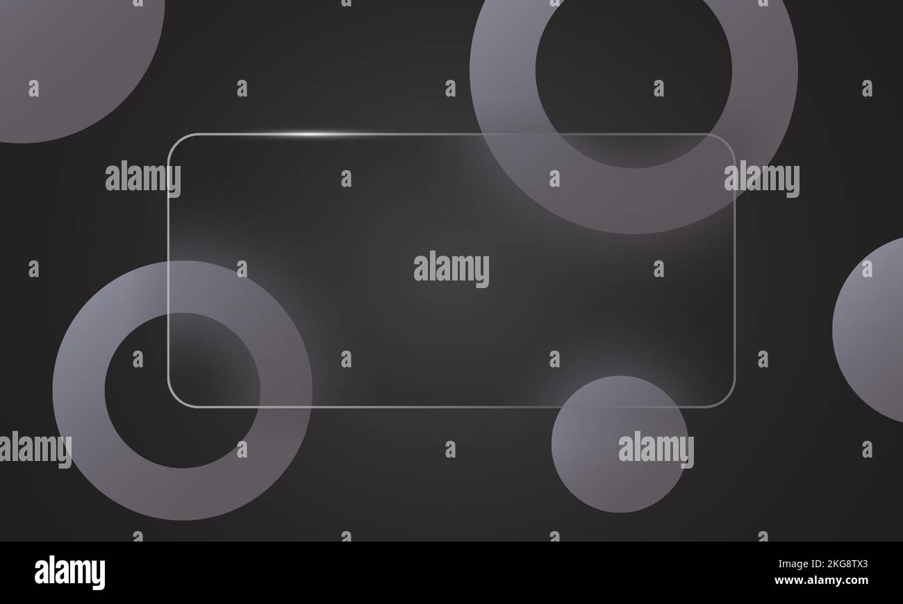 Abstract banner template in glassmorphism style. Website screen with ...