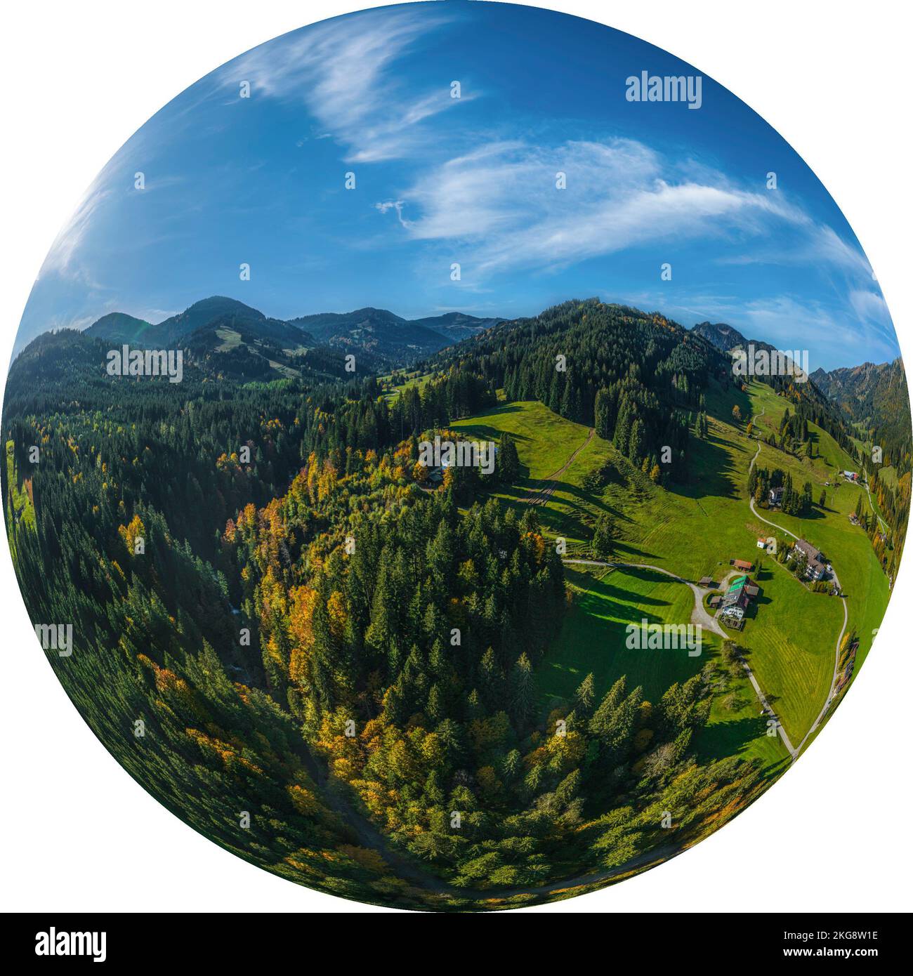 Beautiful alpine nature in the Gunzesried Valley near Sonthofen Stock ...