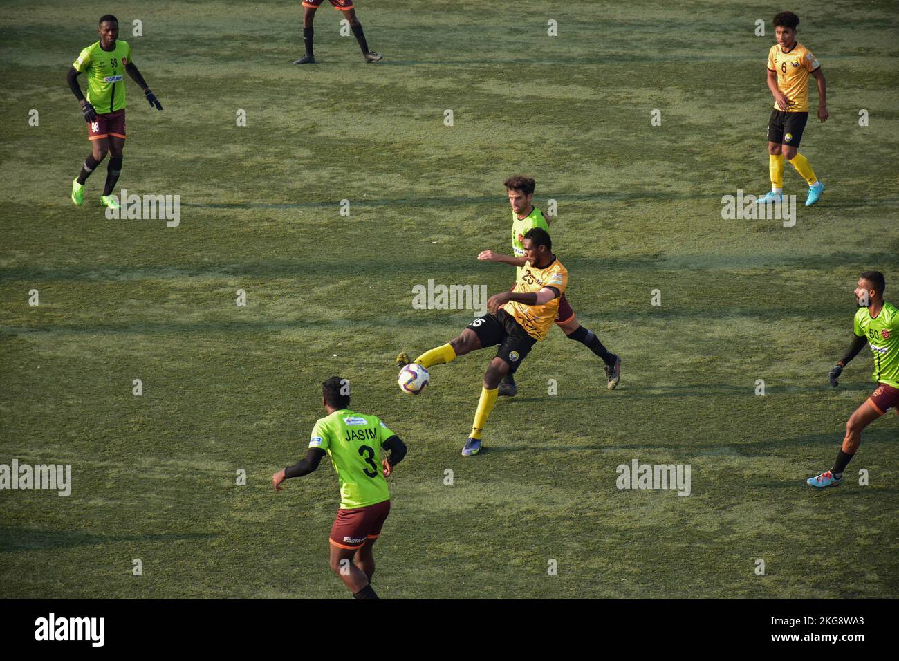 Lamine Moro of Real Kashmir in action during the I-League match between ...