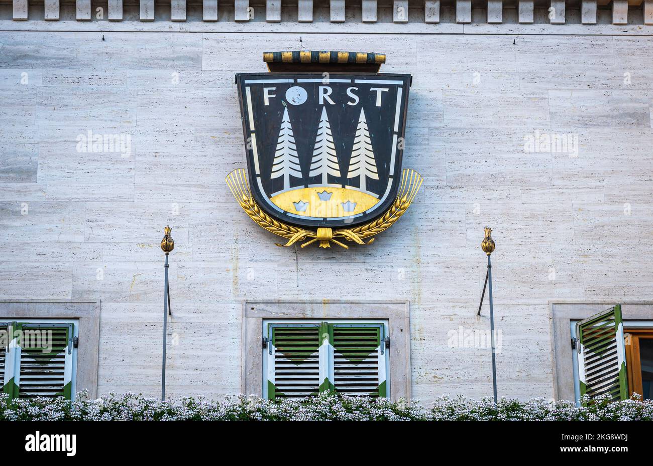 FORST the historical sign of the famous shop of birreria "forst". The ...