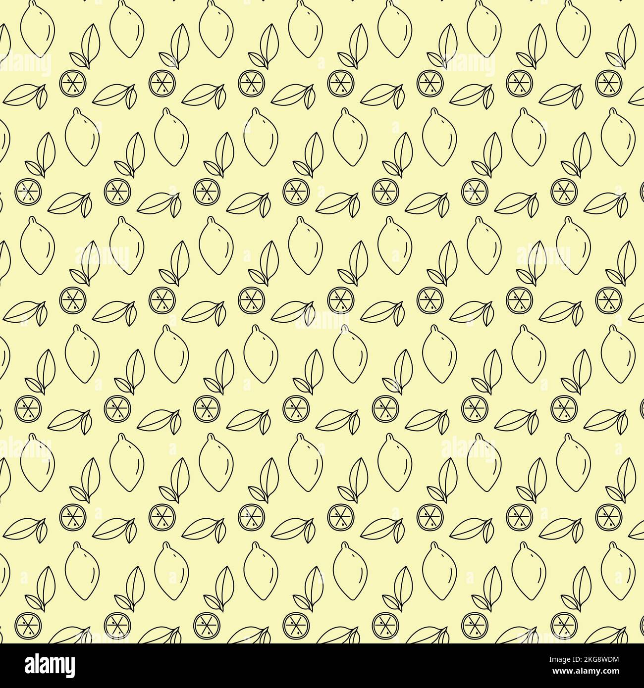 Stylish modern pattern set of yellow lemons - Vector illustration Stock ...
