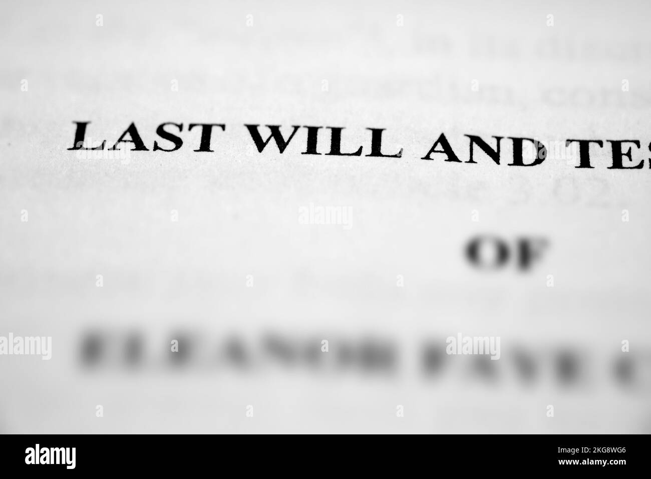 Last Will and Testament legal documents for Estate Planning or Plan ...