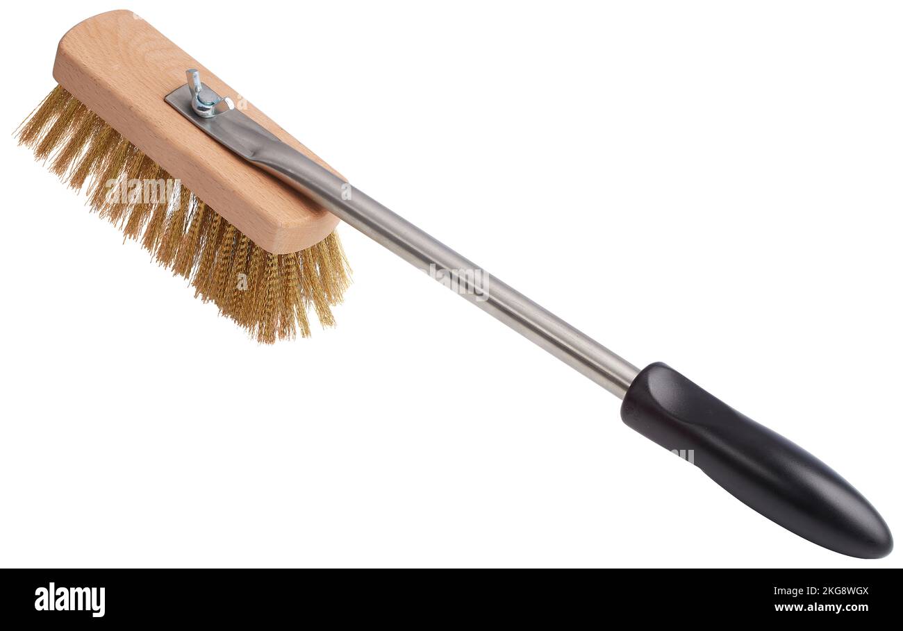 A brush with metal handle isolated on white background Stock Photo - Alamy