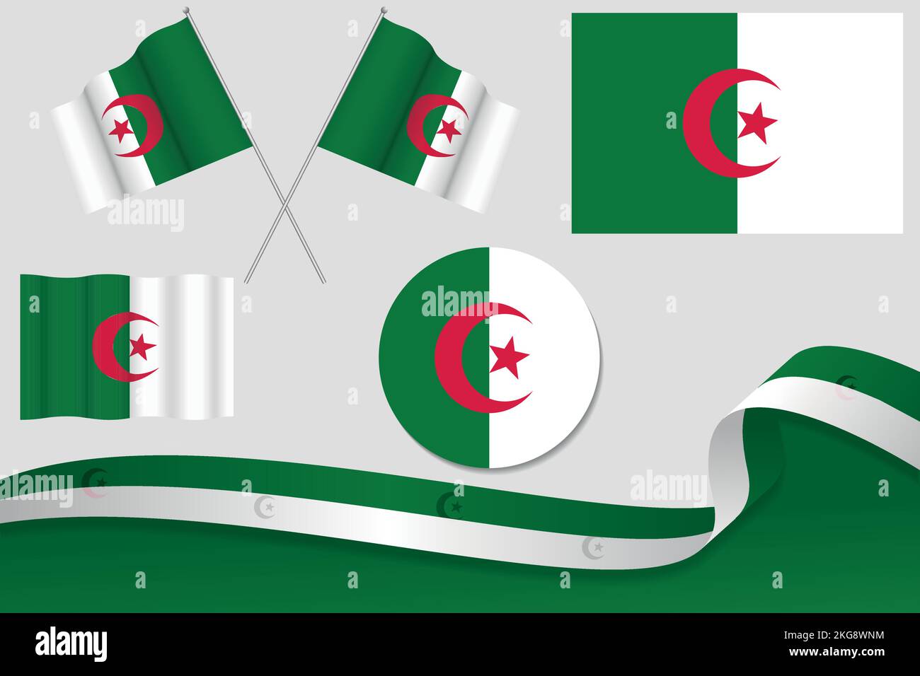 A set of Algeria flags in different designs Stock Vector Image & Art ...