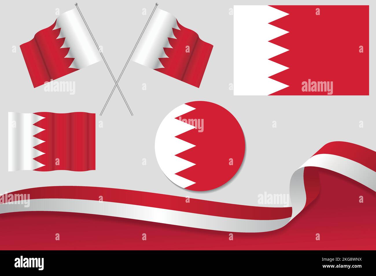A set of Bahrain flags in different designs Stock Vector Image & Art ...