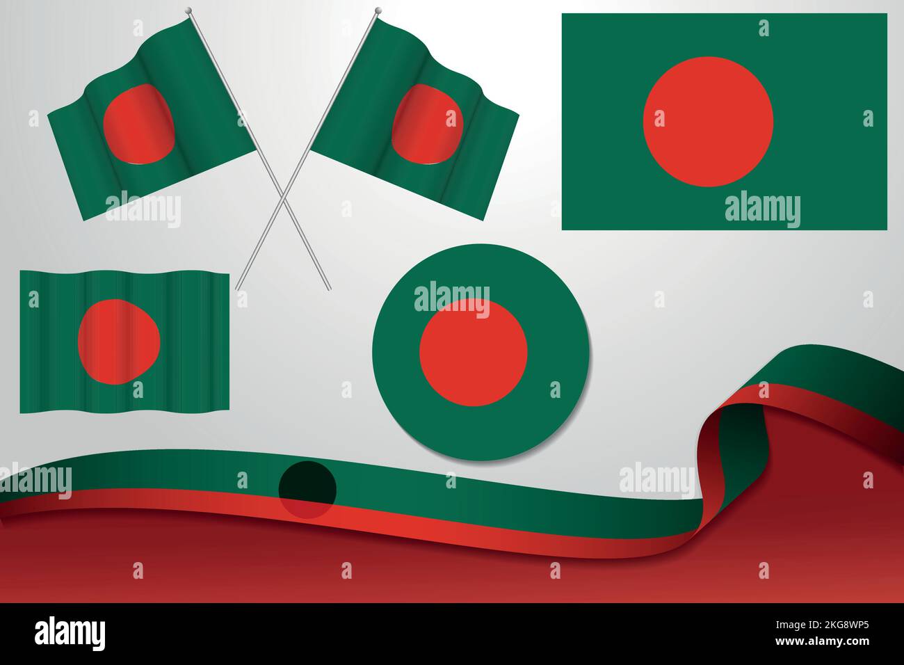 A set of Bangladesh flags in different designs Stock Vector Image & Art ...