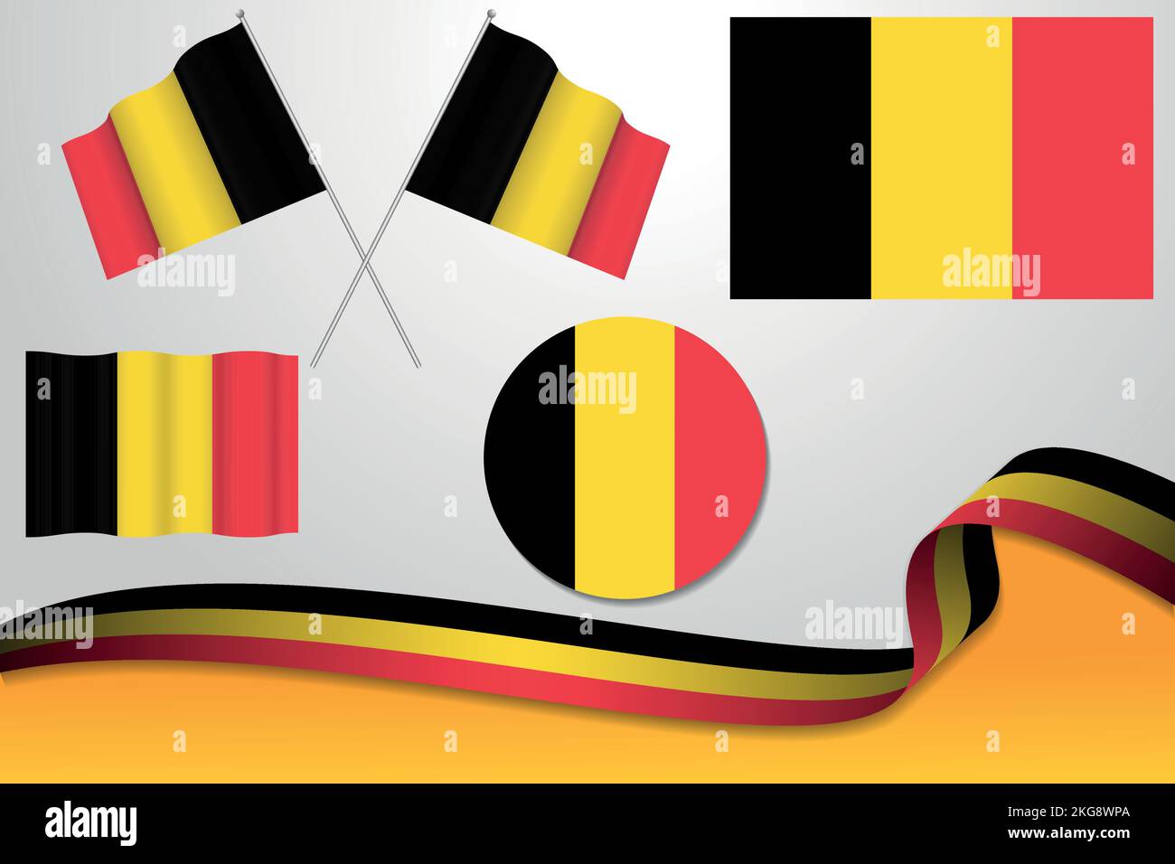 A set of Belgium flags in different designs Stock Vector Image & Art ...