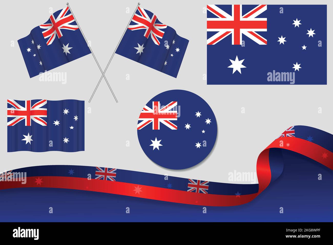 A set of Australia flags in different designs Stock Vector Image & Art ...