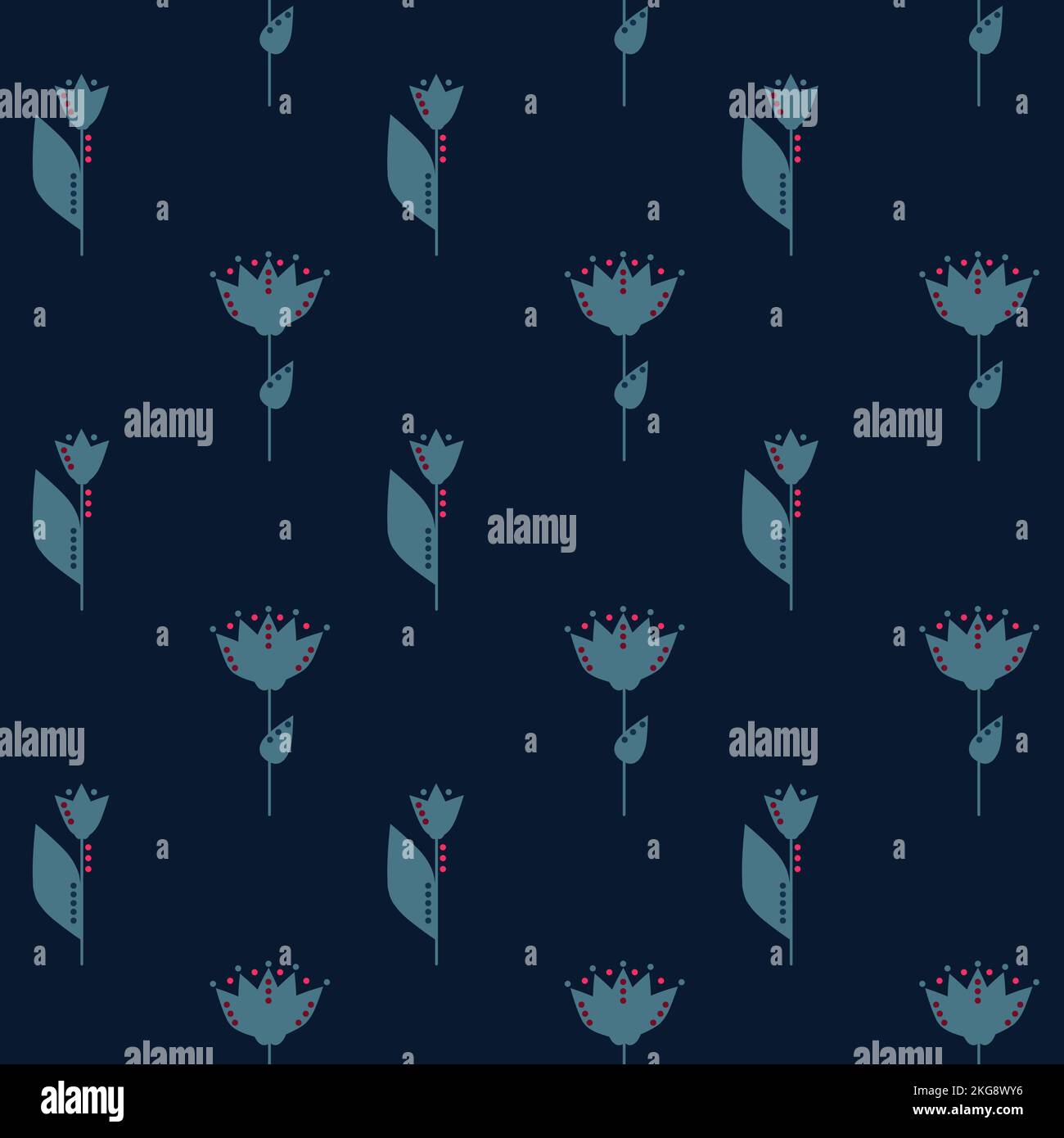 Floral seamless pattern made of blossom meadow plants and field flowers ...
