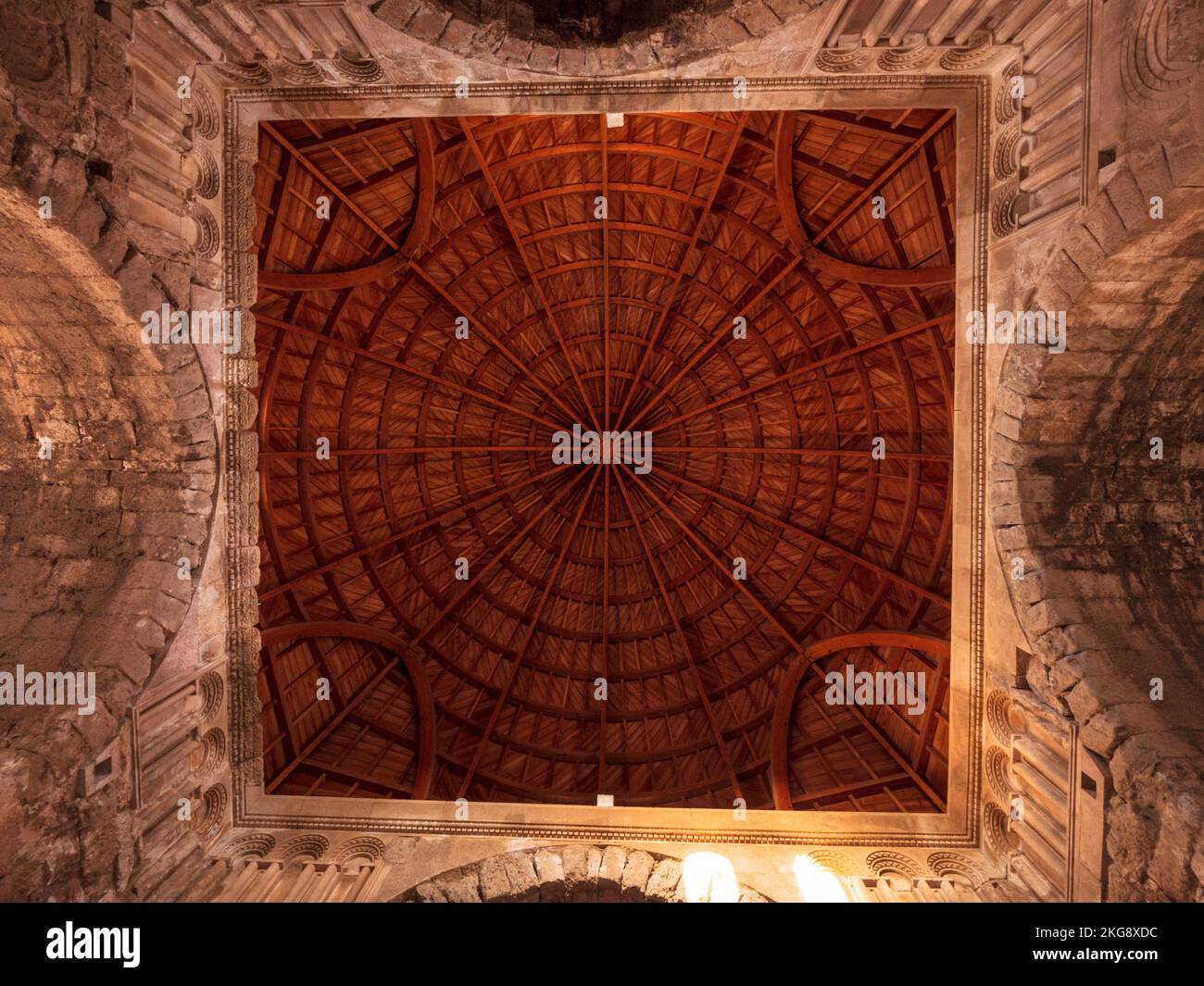 Interior shot of ceiling of ancient famous historical Umayyad Palace at ...