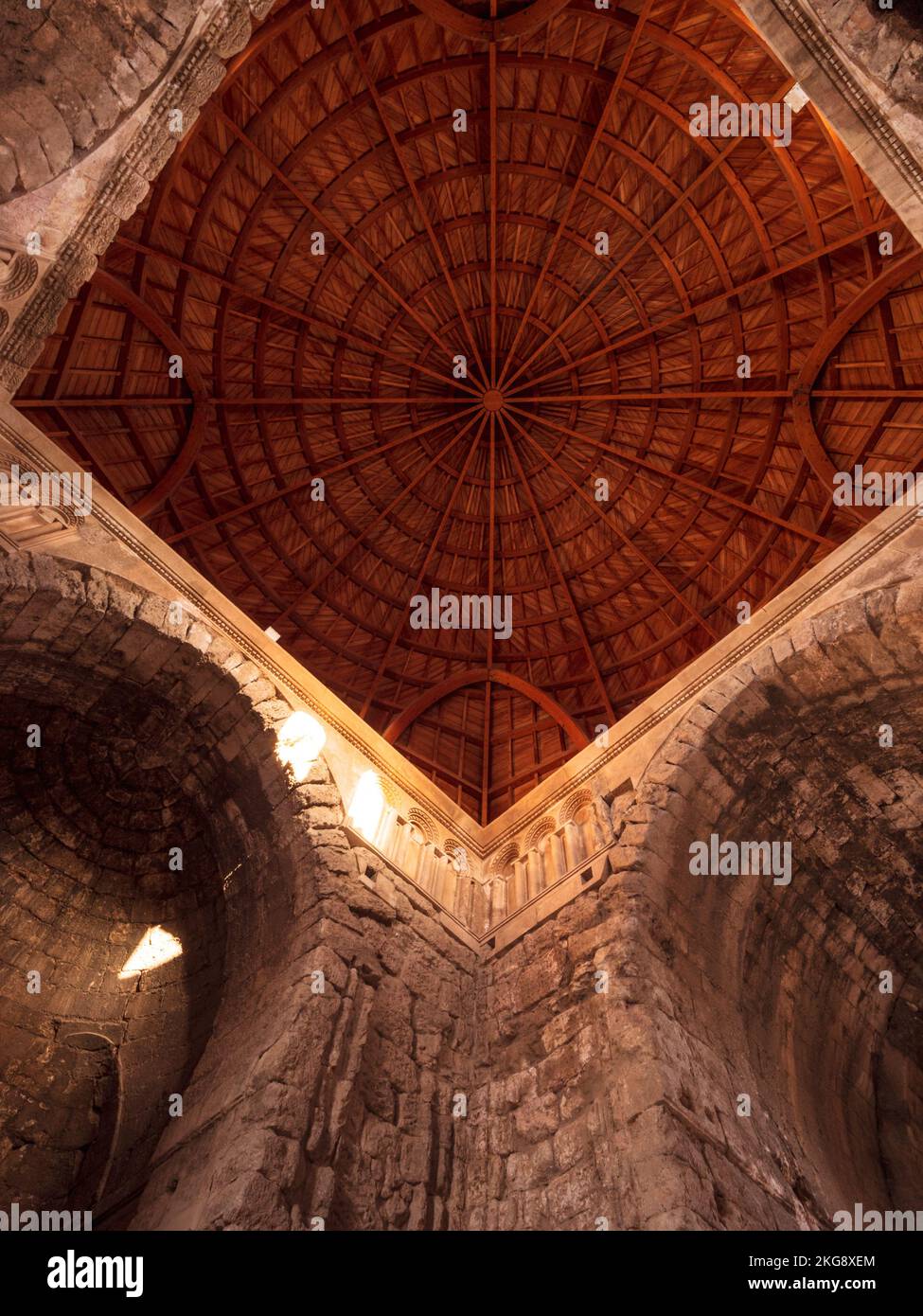 Interior shot of ceiling of ancient famous historical Umayyad Palace at ...