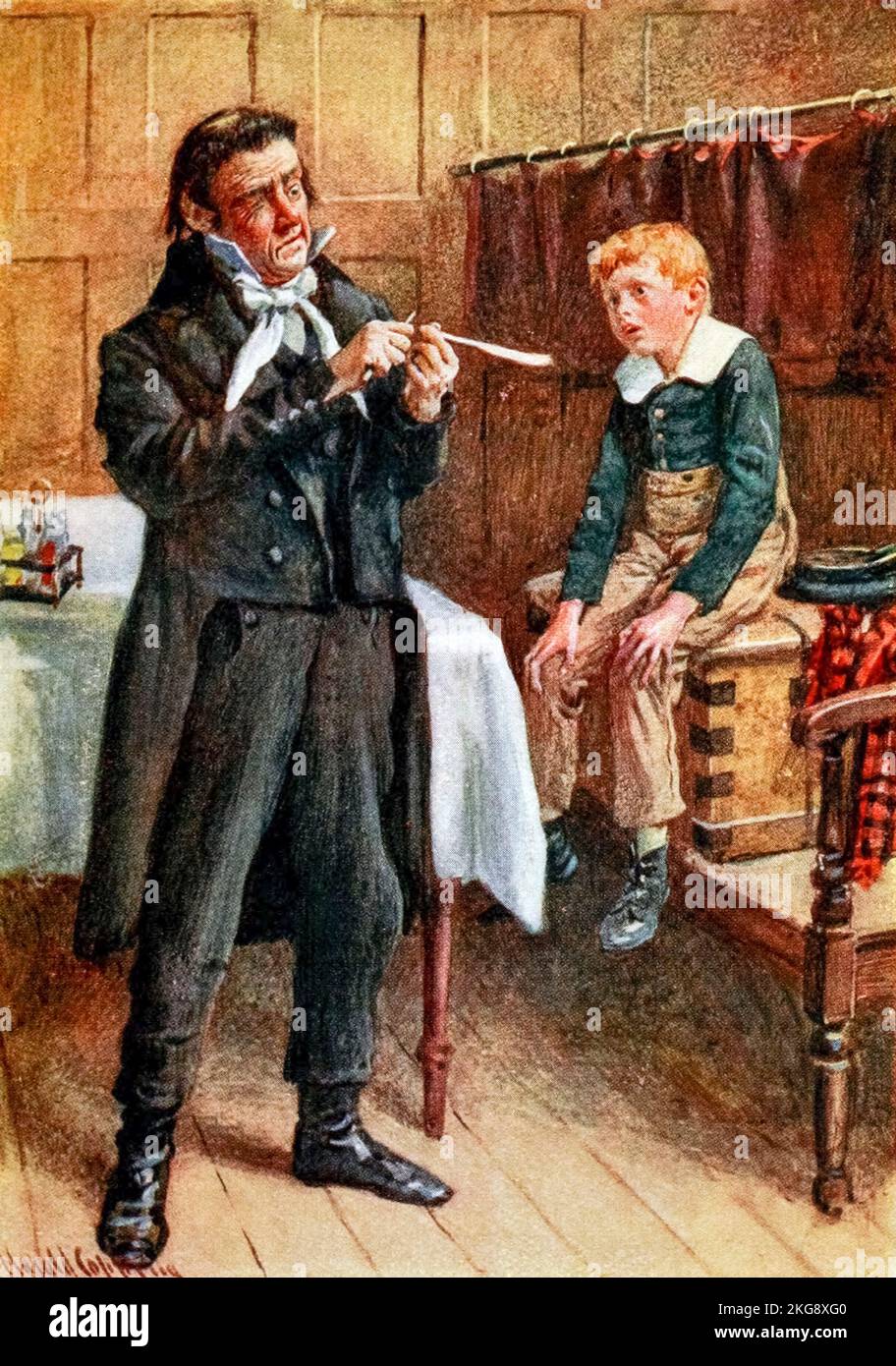 Mr. Squeers of Nicholas Nickleby and a New Pupil from the book Dickens ...