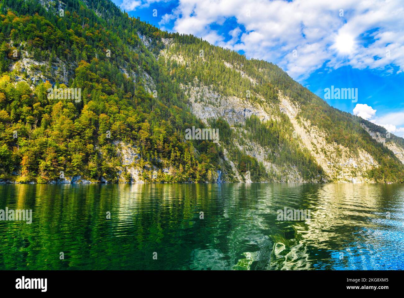 Koenigssee lake with Alp mountains in Konigsee, Berchtesgaden National ...