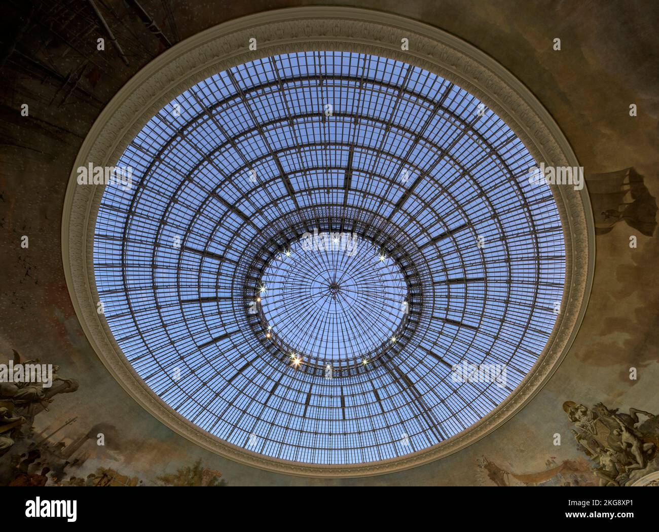 Glass dome in main rotunda. Bourse de Commerce, Paris, France ...