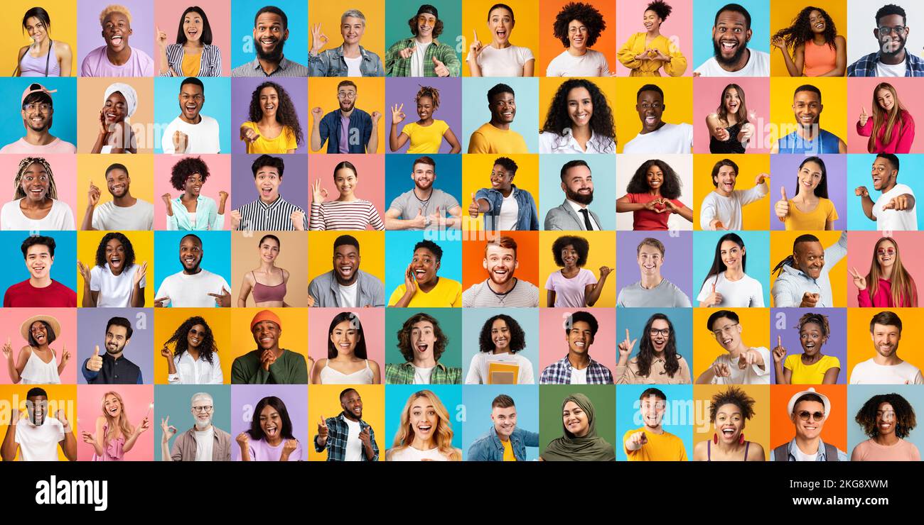 Studio Portraits Of Diverse Happy Multiethnic People Isolated Over ...