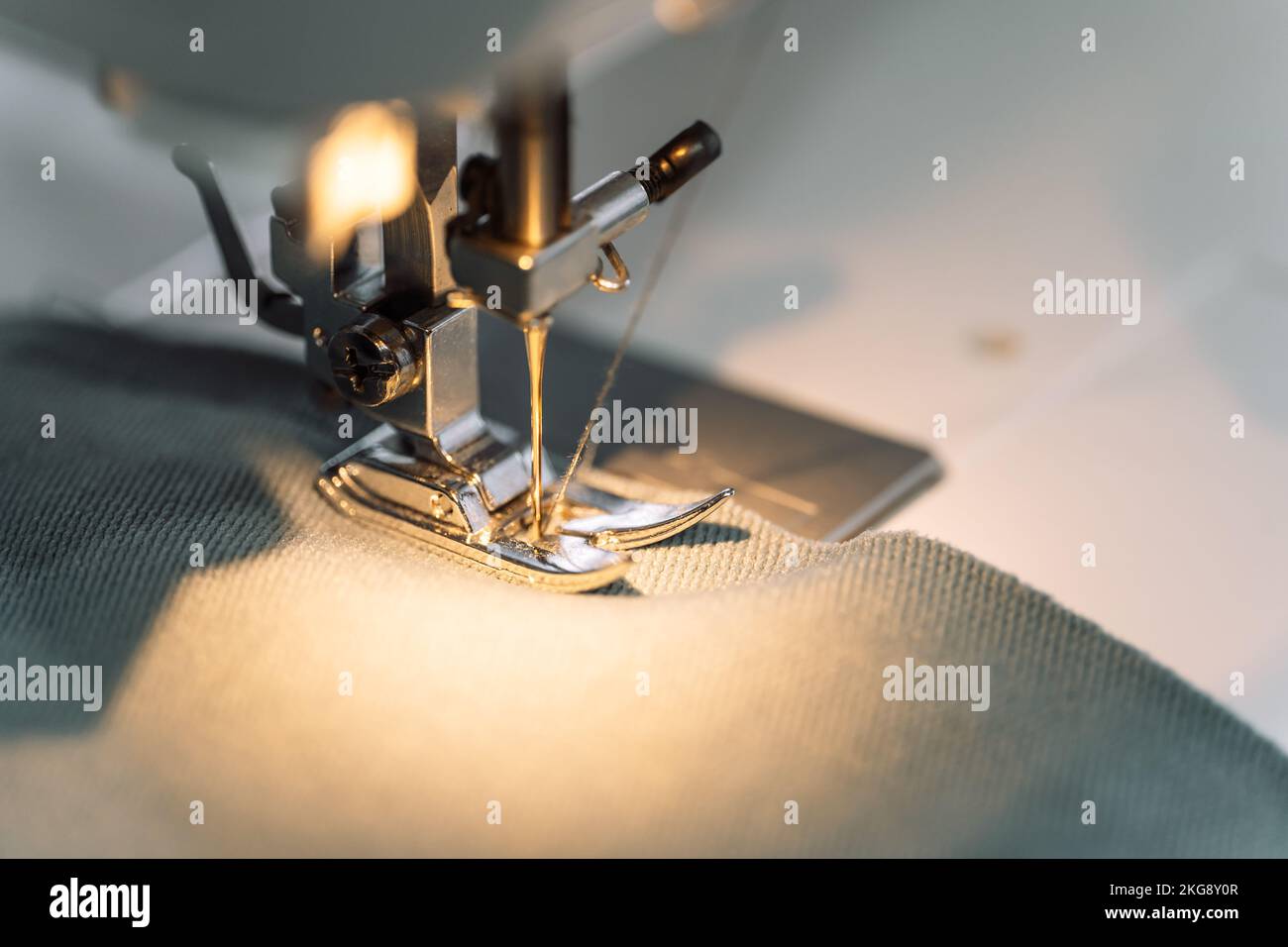 Working sewing machine close up Stock Photo - Alamy