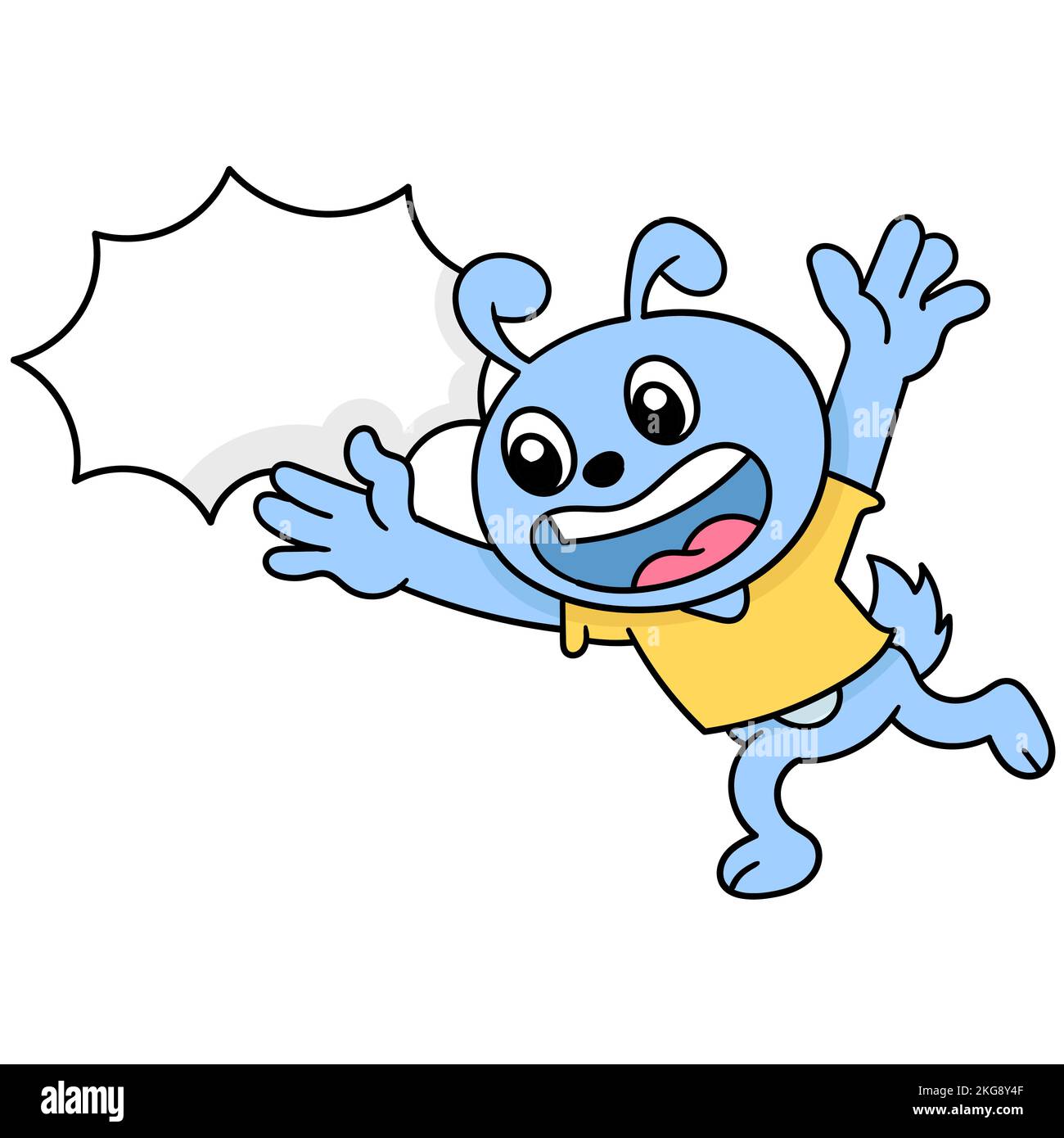 A vector illustration of a screaming cartoon character with a copy ...