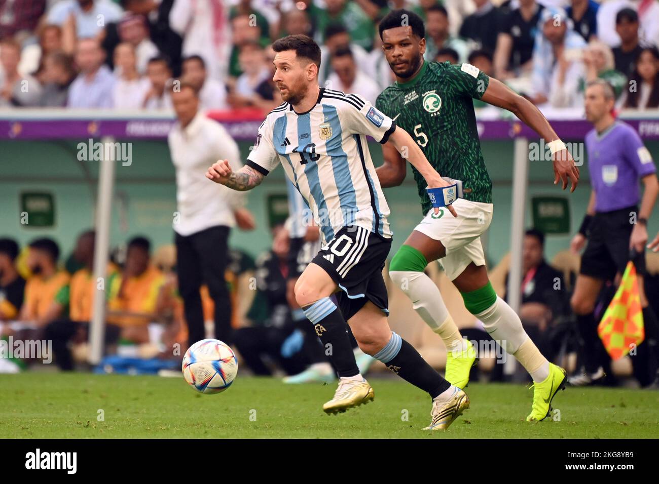 Doha, Katar. 22nd Nov, 2022. Lionel MESSI (ARG), action, duels versus ...