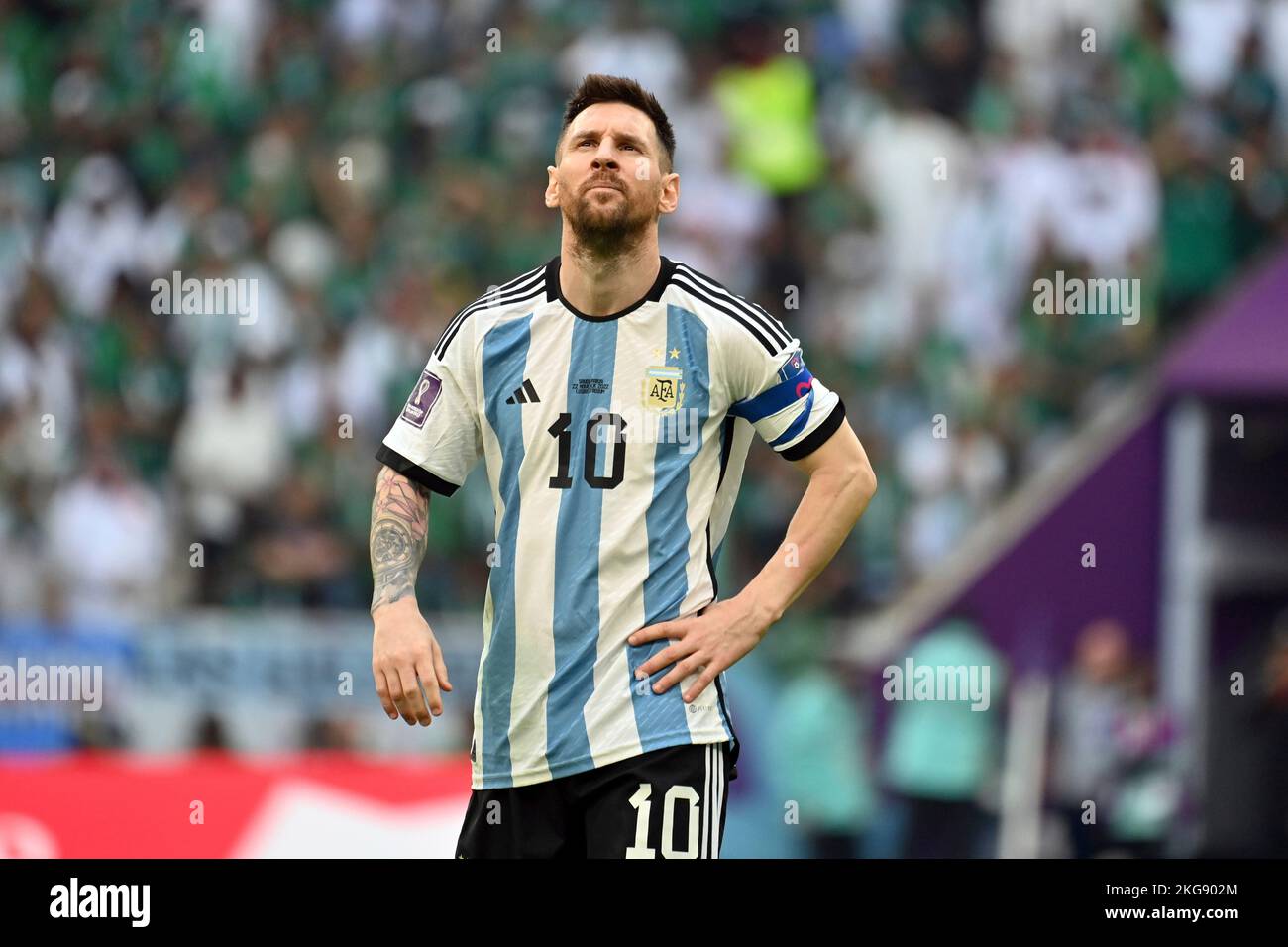 Doha, Katar. 22nd Nov, 2022. Lionel MESSI (ARG) with taped captain's ...