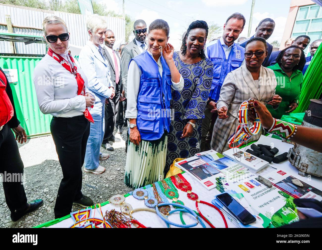 Crown Princess Victoria and Crown Prince Haakon is greeted by Maasai ...