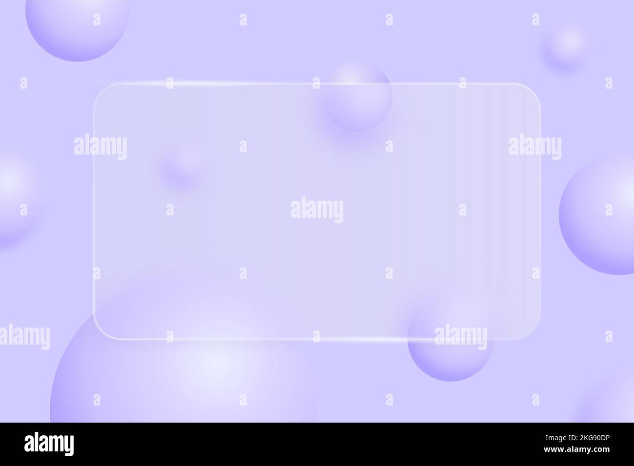 Violet abstract background of 3d bubbles with glassmorphism rectangular ...