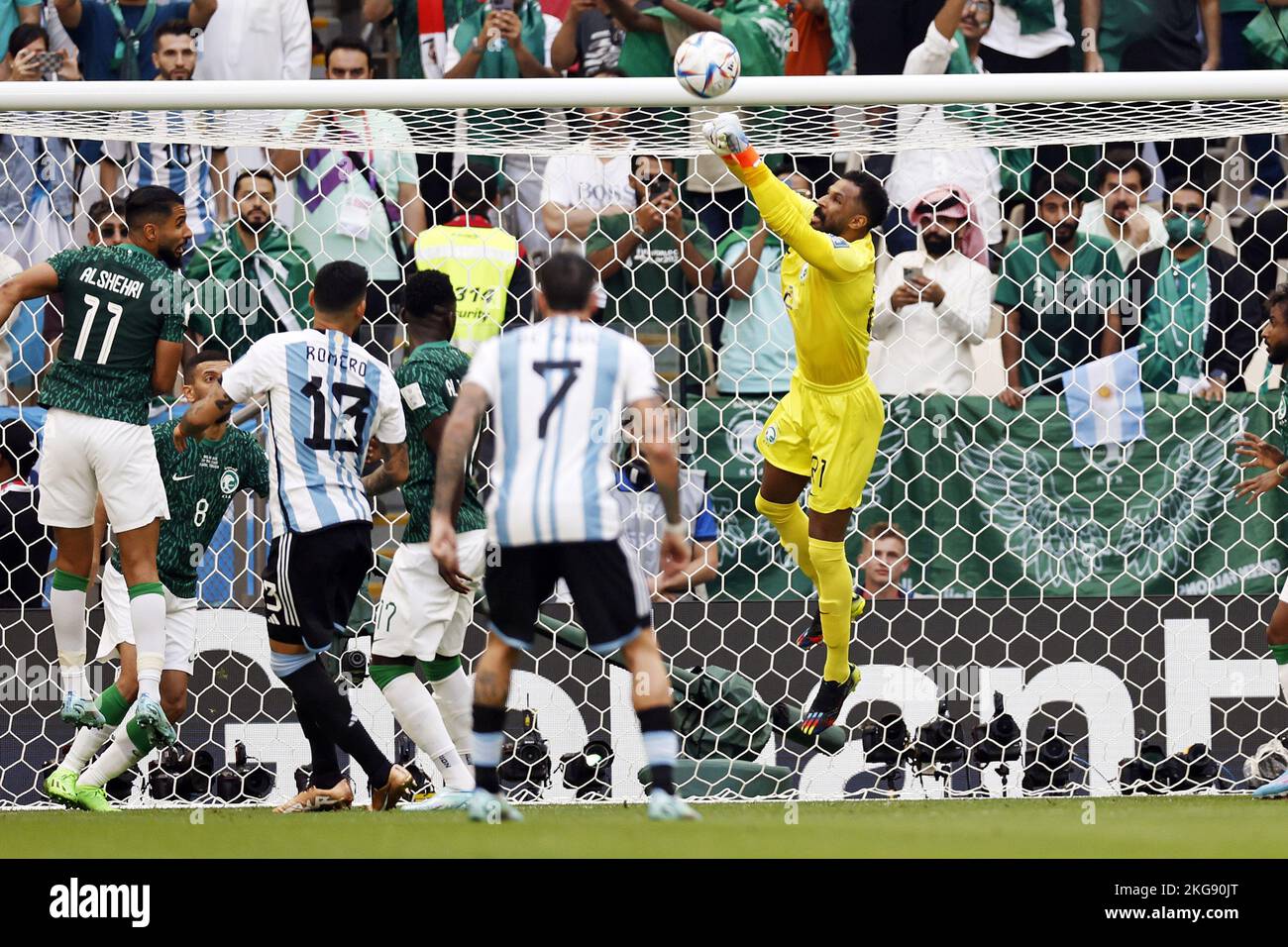 LUSAIL CITY - (l-r) Saudi Arabia goalkeeper Mohammed Al Owais during ...