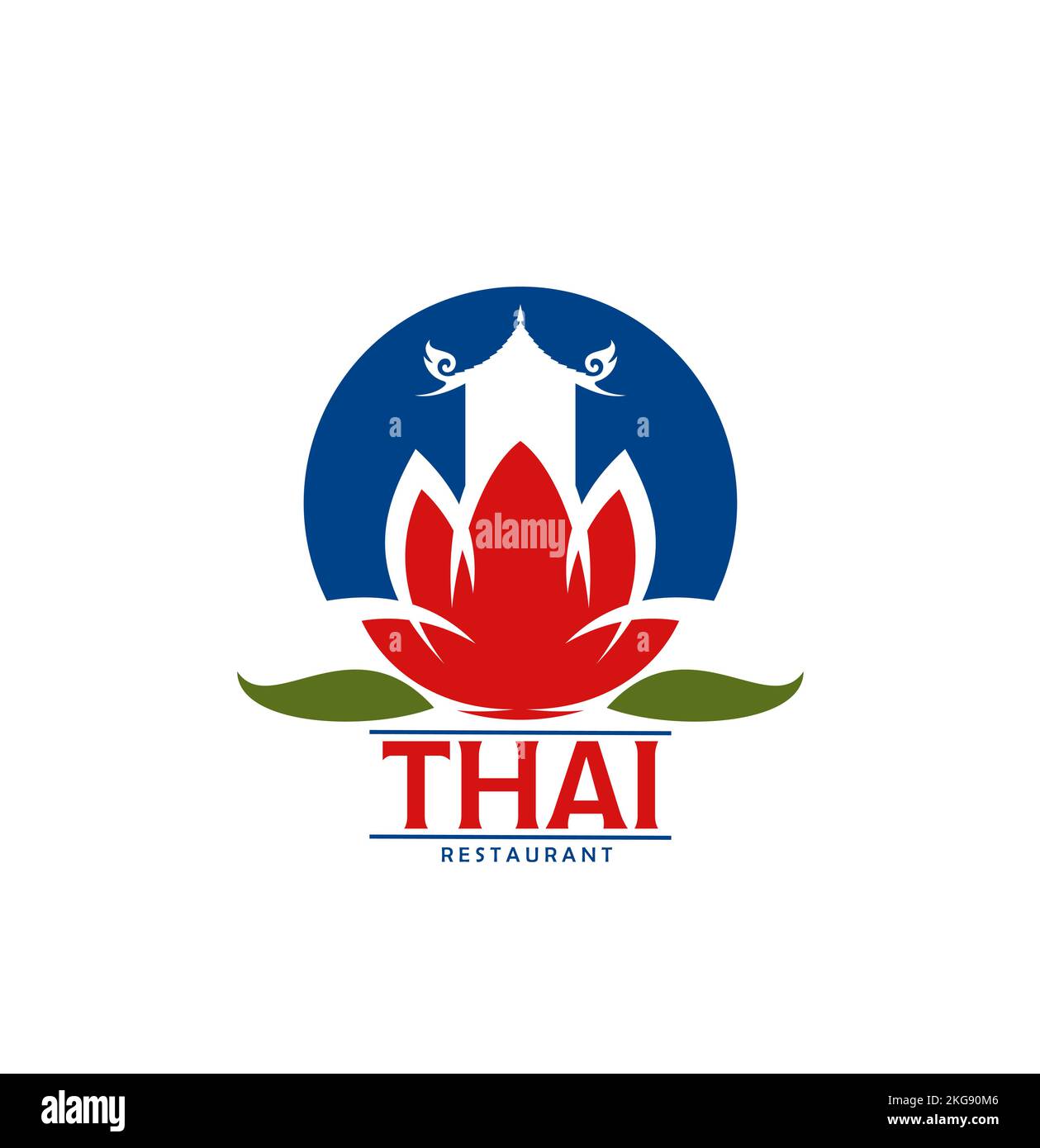 Thai cuisine restaurant icon. Asian country culinary emblem or sign ...
