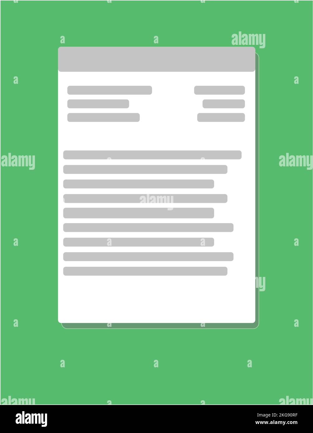 A vertical document vector with a green background Stock Vector Image ...