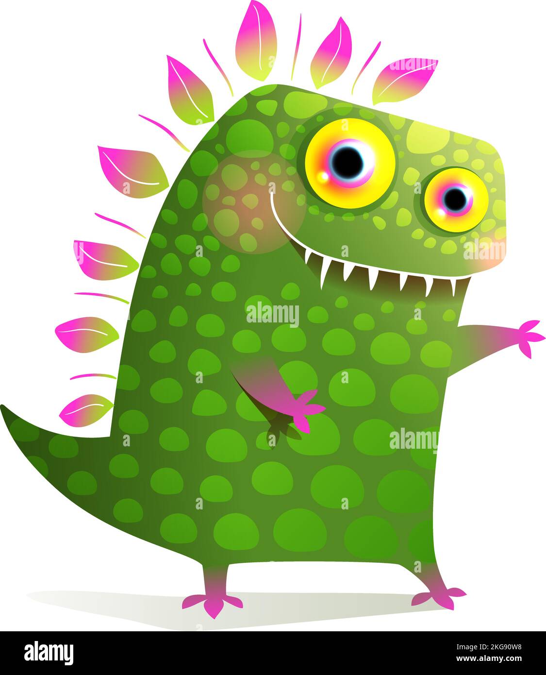 Funny Green Monster or Toothy Creature for Kids Stock Vector Image ...