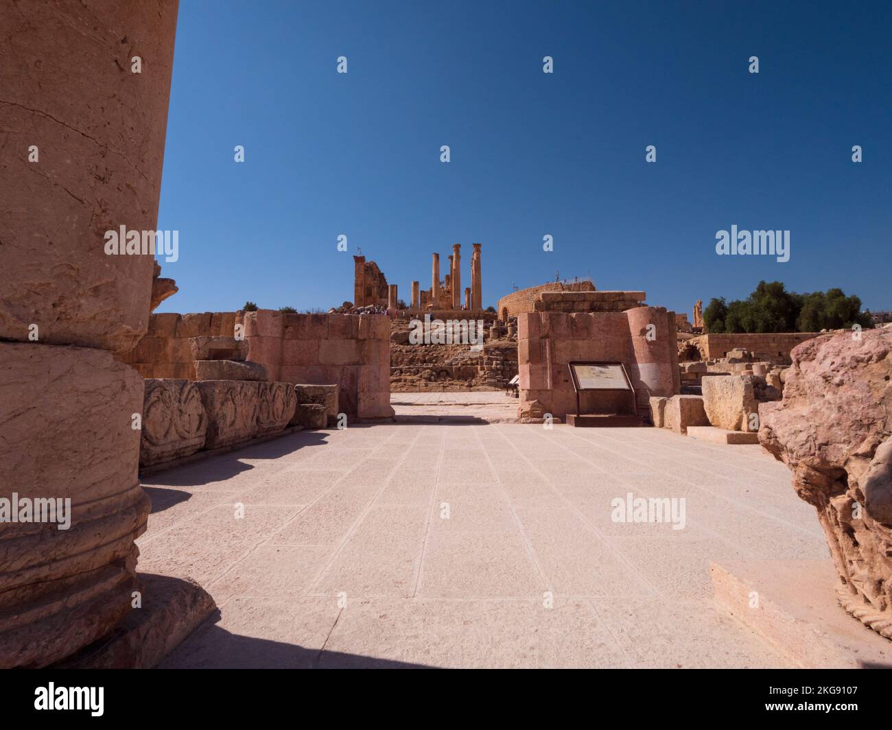 Scenic view of ruins of an old city, details of famous historical ...